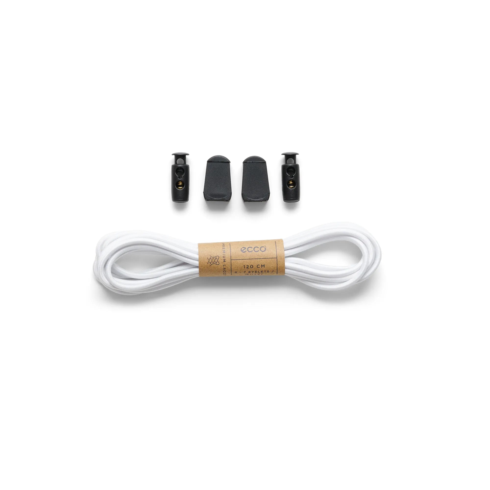 Skosnören ECCO Fast Lock Lace - Vit